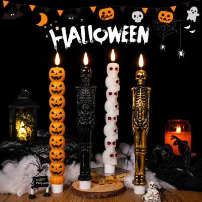 China Wholesale Halloween Pumpkin Skeleton Skull LED Candles Light, Novelty Votive Candles for Fall Decor, Spooky Goth Gifts for Party Decor for sale