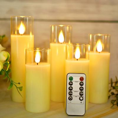 China Custom Clear Glass LED Flameless Candle with Remote Control and Long-Lasting Battery Life for sale