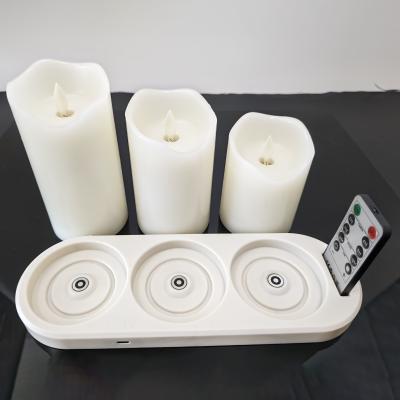 China Induction Rechargeable Magnetic Charging Led Candles With Charging Base for sale