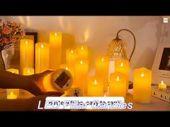 remote control electric battery operated flameless led pillar candle lights