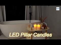 acrylic flickering flameless candles set remote control decorative electric led light pillar pattern
