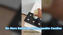 Rechargeable Flameless Candles Set Realistic Wax LED