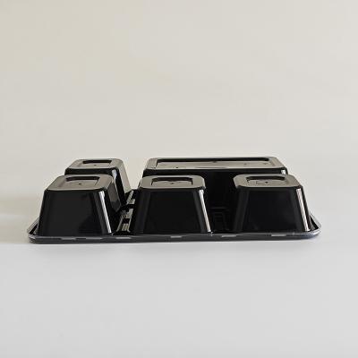 China Contenedores de plástico rectangulares de 5 compartimientos con divisores para restaurantes en venta