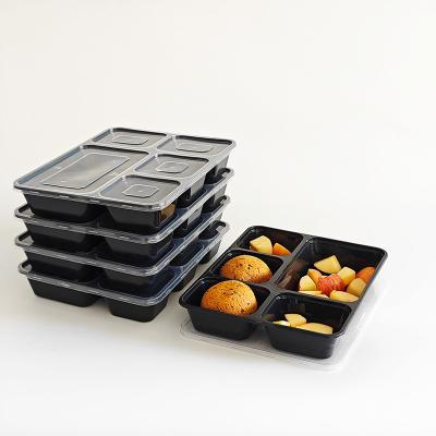 Chine Containers en plastique rectangulaires à 5 compartiments avec séparateur pour les restaurants à vendre