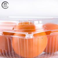 China Disposable Clear PET Clamshell Fruit Container 275x180x95mm for Orange Packaging for sale