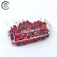 China Clear PET Clamshell Fruit Container 1kg Capacity for Cherries Disposable Produce Packaging for sale