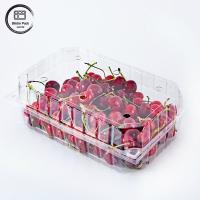 China Clear PET Clamshell Fruit Container 1kg Capacity for Cherries Disposable Produce Packaging for sale