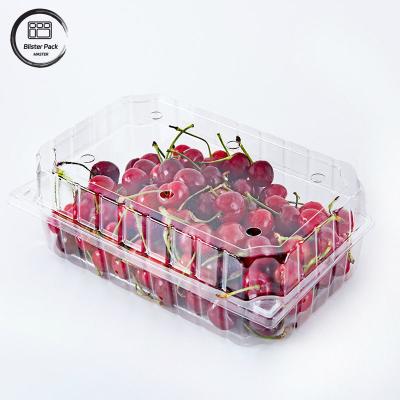 Cina Contenitori di frutta e verdura trasparenti Contenitori di frutta e verdura trasparenti Contenitori di plastica usa e getta per ciliegie Capacità 1 kg in vendita