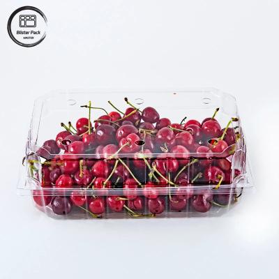 Cina Contenitori di frutta e verdura trasparenti Contenitori di frutta e verdura trasparenti Contenitori di plastica usa e getta per ciliegie Capacità 1 kg in vendita