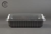 China Square PET Disposable Food Containers 500ml Stackable Takeaway Plastic Box with Clear Lid for sale
