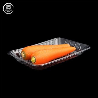 Cina PET di alta qualità per alimenti Rectangular Veggie Tray usa e getta Chiaro Perfetto senza coperchio in vendita