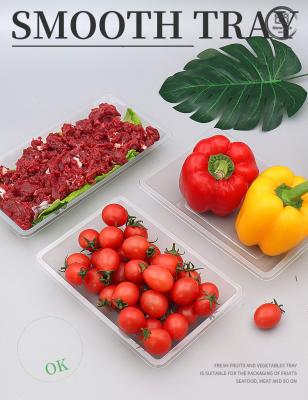 Cina Tavolo trasparente monouso per frutta e verdura con fondo piatto di imballaggio in plastica per prodotti freschi in vendita