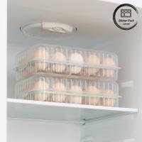 China Stackable Transparent Plastic Egg Holder with Lid 10/15 Grids Refrigerator Safe Container for sale