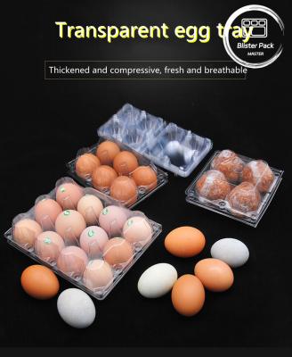 China 15 Cell Hinged Clamshell Clear Plastic Egg Trays Secure Thermoformed Plastic Shipping Trays for sale
