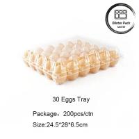 China Transparent PET Plastic Egg Tray 4 to 30 Egg Capacity Blister Box Packaging for sale