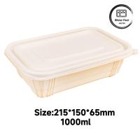 China Biodegradable Corn Starch Disposable Lunch Box 750ml Eco Friendly Food Container for sale