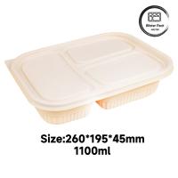 China Biodegradable Corn Starch Disposable Lunch Box 750ml Eco Friendly Food Container for sale