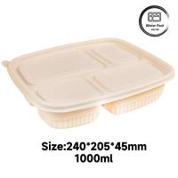 China Biodegradable Corn Starch Disposable Lunch Box 750ml Eco Friendly Food Container for sale