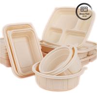 China Biodegradable Corn Starch Disposable Lunch Box 750ml Eco Friendly Food Container for sale