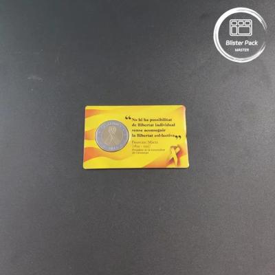 China Clear Double Custom Blister Packaging Clamshell for Coins with Cardboard Packaging for sale