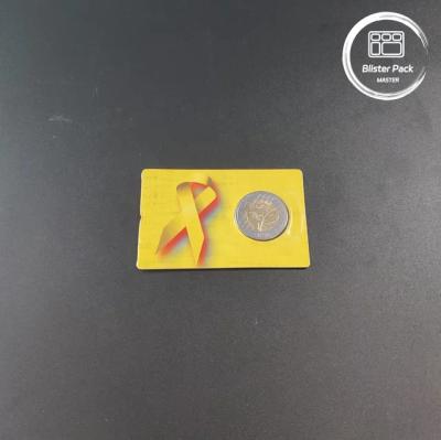 China Clear Double Custom Blister Packaging Clamshell for Coins with Cardboard Packaging for sale