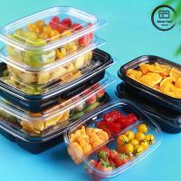 China Custom rPET Plastic Salad Box Takeaway Fruit Packaging 500ml Durable Clear Container for sale