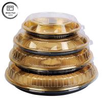China Disposable Round Sushi Box 280x280x50mm PS Take Away Container with Transparent Lid for sale