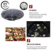 China Disposable Round Sushi Box 280x280x50mm PS Take Away Container with Transparent Lid for sale