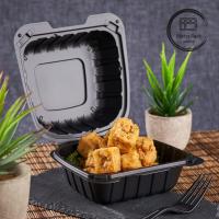 China PP Biodegradable Hinged Disposable Bento Box 4 Compartment Microwave Safe Meal Prep Container for sale