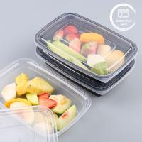 China 1000ml Rectangular Disposable Plastic Food Container Tiffin Box 4 Compartments Takeaway for sale