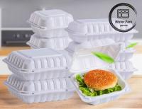 China PP Disposable Plastic Lunch Box 4 Compartment Hinged Clamshell Takeaway Container for sale