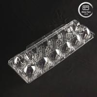 China 12 Cell Transparent PET Egg Tray Customizable Logo Plastic Egg Container for Storage for sale