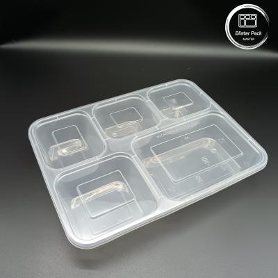 Cina Scatola da pranzo usa e getta in stile americano a 5 compartimenti in vendita
