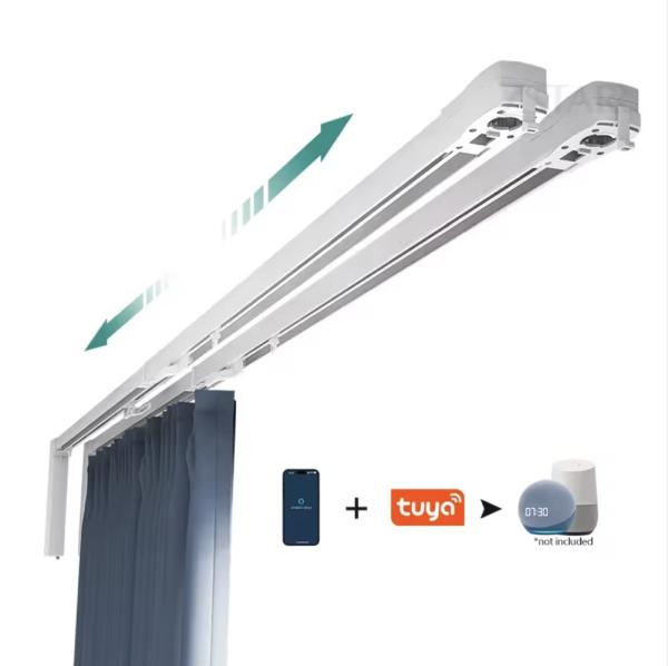 Quality Ceiling Or Wall Mounted Smart Curtain Tracks with Auto Open Close Feature Operating Temperature Minus 10 Celsius To 50 Celsius for sale