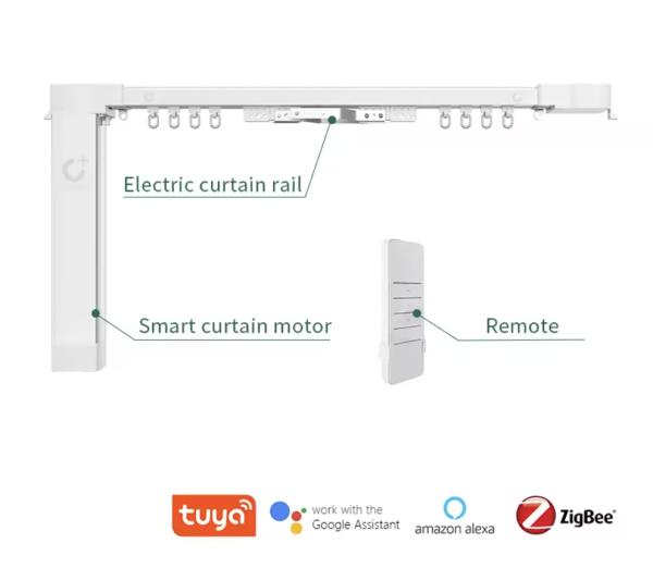 Quality Apple HomeKit Motorized Curtain Track OEM Ceiling Or Wall Mounted Installation Type Providing Smart Home Automation Experience for sale