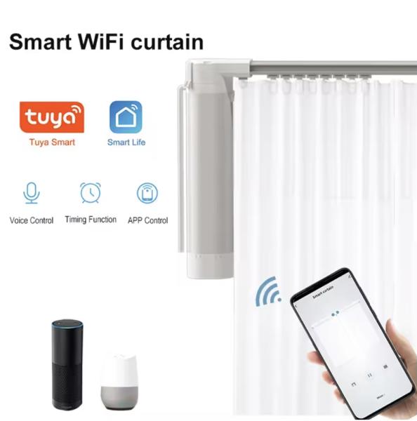 Quality Manual Override Smart Curtain Tracks Built from Aluminum Alloy and Auto Open Close Technology for Window Covering Automation for sale