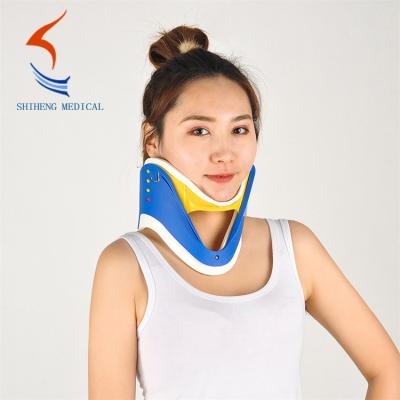 China Easy to transport emergency cervical collar and first aid neck collar blue and yellow for sale