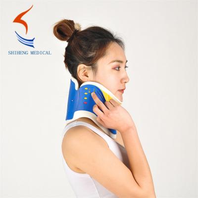 China Easy to transport Medical external fixation brace first aid neck collar blue and yellow for sale