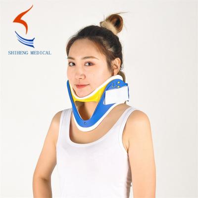 China Easy to transport Medical external fixation brace first aid neck collar blue and yellow for sale