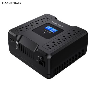 China Custom US Spec Plug Desktop UPS 1000VA 600W With LCD Display for sale