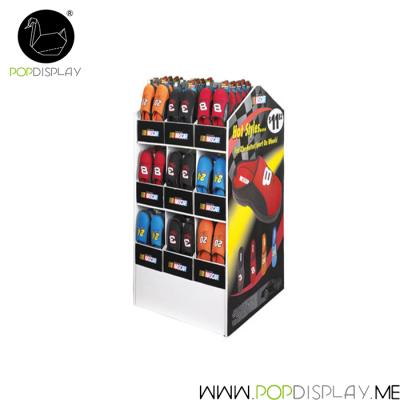 China Cost Effective Recyclable Material Promotional Rack Corrugated Paper Flooring For Free Standing Cardboard Shoes Display en venta