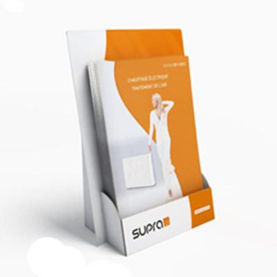 中国 Recyclable Material Customized Business Card And Flat Pack Counter Rack Cardboard Brochure Paper Display Stand 販売のため