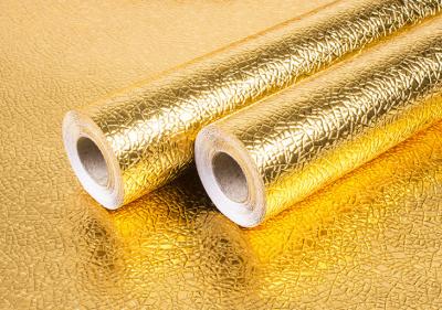 Cina autoadesivo dorato di stampa di goffratura della carta da parati del PVC della stagnola di 40*200cm in vendita