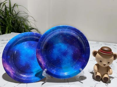 Cina Cielo stellato blu intorno ai piatti di carta di timbratura caldi di ringraziamento in vendita