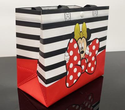 China Logo Printed Disney Laminated Reusable Carry Bags With Handle, Dragende het Winkelen Zakken Te koop