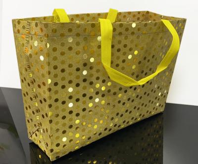 China 44*15*24cm Gouden Metaal Gelamineerd Winkelend Carry Bags Te koop