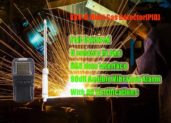 Portable Hydrogen Ammonia Methane No2 pH3 O2 Co H2s 4 Multi Gas Monitor Meter Tester Measurement Analyzer Detector