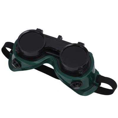 China PVC Frame Shade Welding Goggle Glasses Green Anti Splash Lens Flip Front for sale