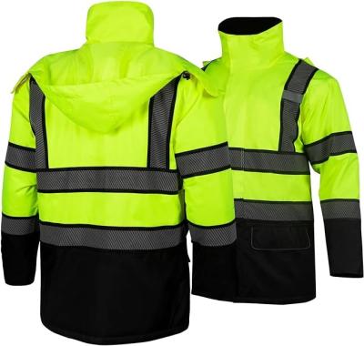 China Reflectieve winter warm werkkleding, constructieoveralls met goed zicht Te koop