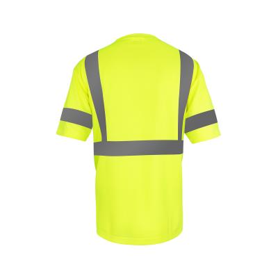Cina Ingrosso T-shirt fluorescente arancione O collo riflettente di sicurezza maschile logo personalizzato manica Hi Vis in vendita